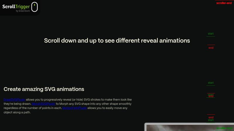 Reveal animations based on scroll direction - ScrollTrigger