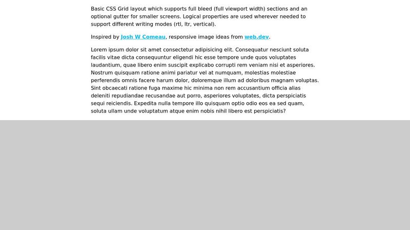 CSS Grid Full bleed section