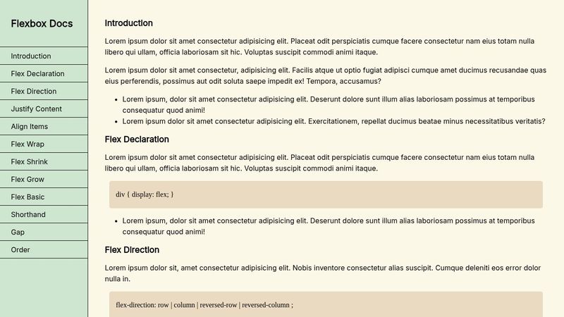 Flexbox Documentation Page