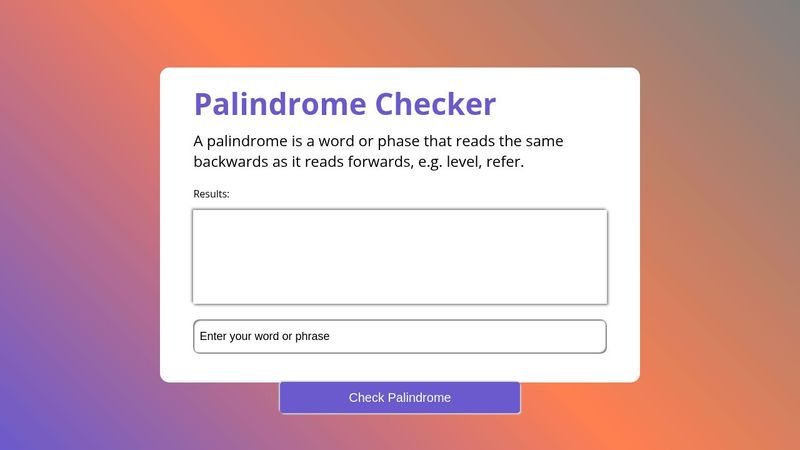 FreeCodeCamp: Palindrome Checker