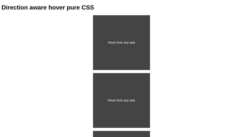 Direction aware hover pure CSS