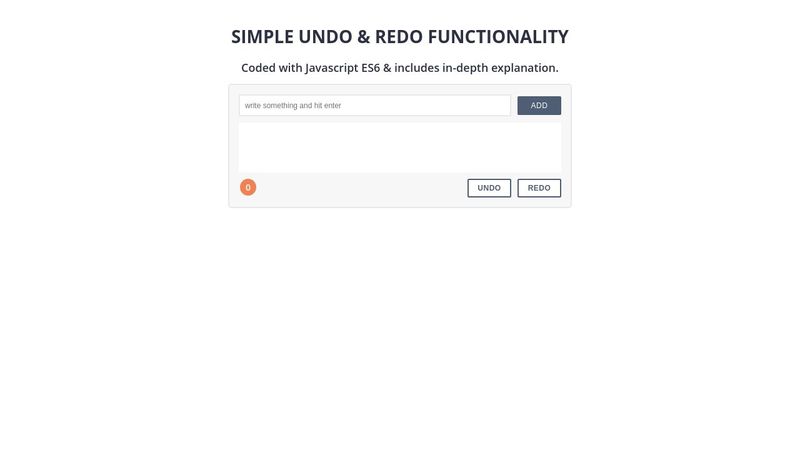 Javascript ES6 Undo Redo Function