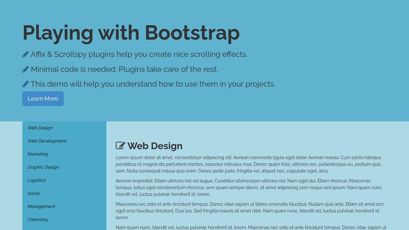 Bootstrap's Affix and ScrollSpy plugins
