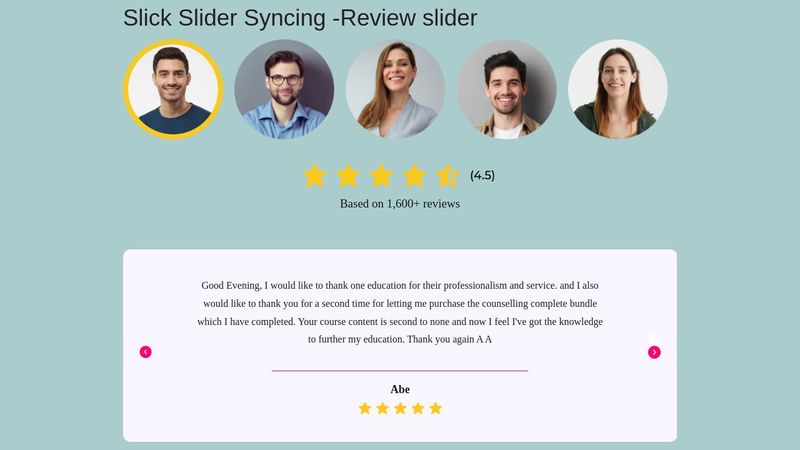 Slick Slider Syncing -Review slider