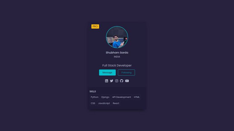 Profile Card Html Css 7013