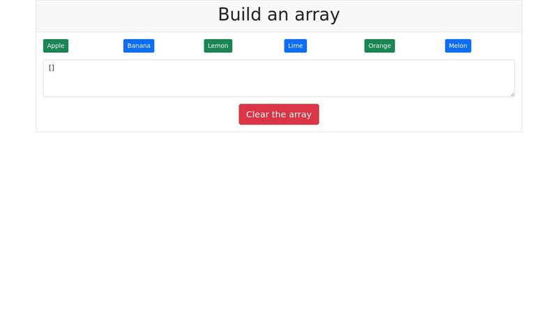 jQuery build and clear an array
