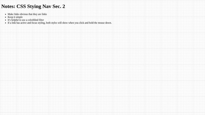 CSS Styling Nav Sec. 2