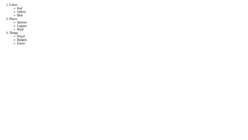 Numbered And Bullet List HTML Numbered And Bullet List HTML