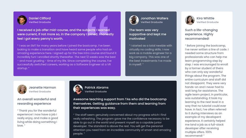 CSS Grid Responsive Testimonial Layout