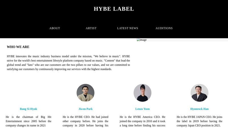 HYBE LABEL WEBSITE