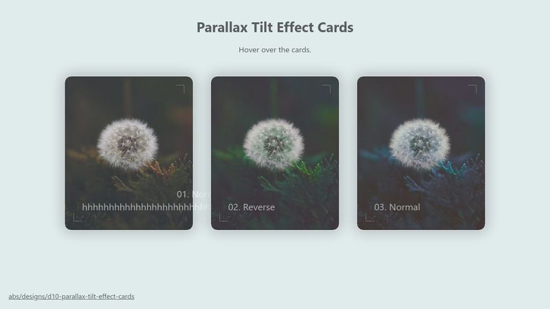 Parallax Tilt Effect Cards