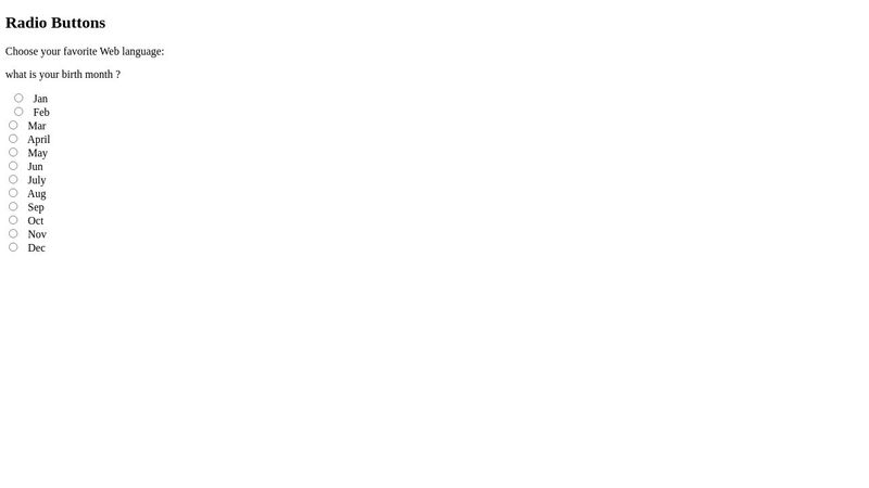 Activity 10 - Form Radio Buttons