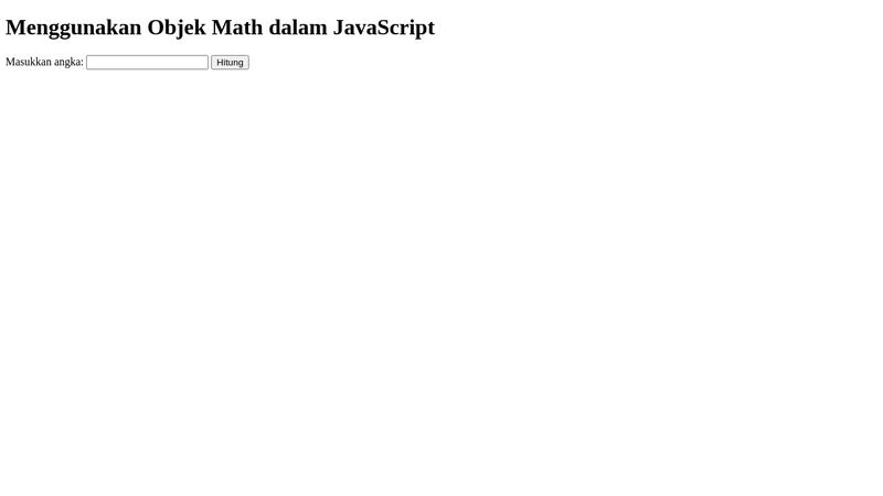 Penggunaan Objek Math dalam JavaScript