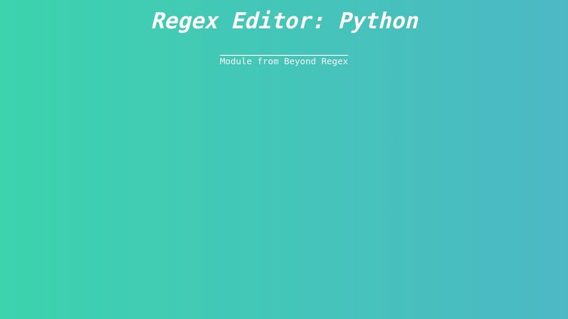 Custom Regex Editor (CodeMirror)