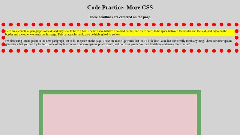 Code Practice: More CSS