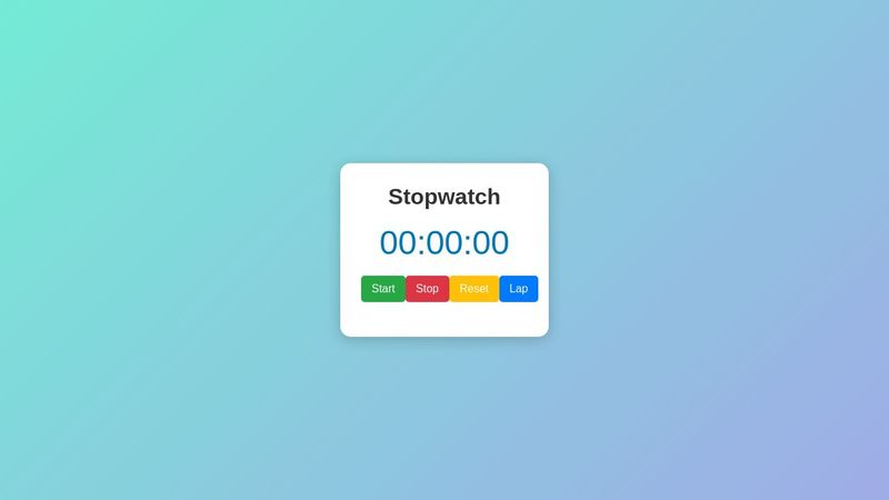 STOPWATCH WEB APPLICATION