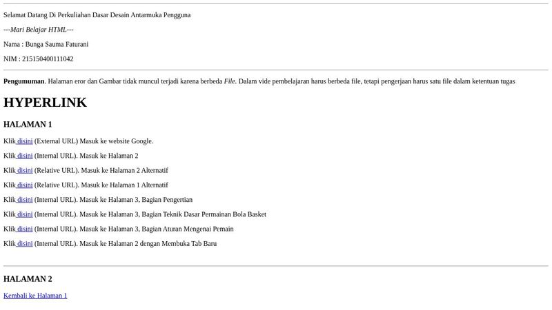 DDAP DASAR HTML PART 2 - Bunga Sauma Faturani - 215150400111042