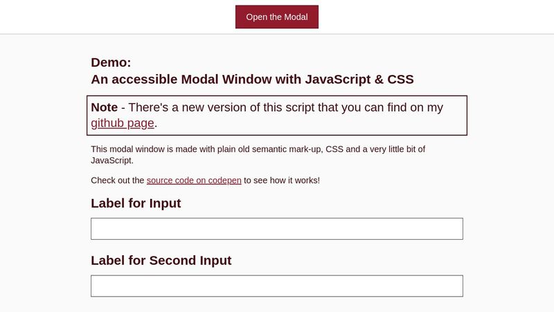 Accessible Modal Window