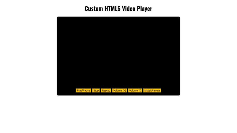 HTML5 Video Player with Custom Controls using JavaScript