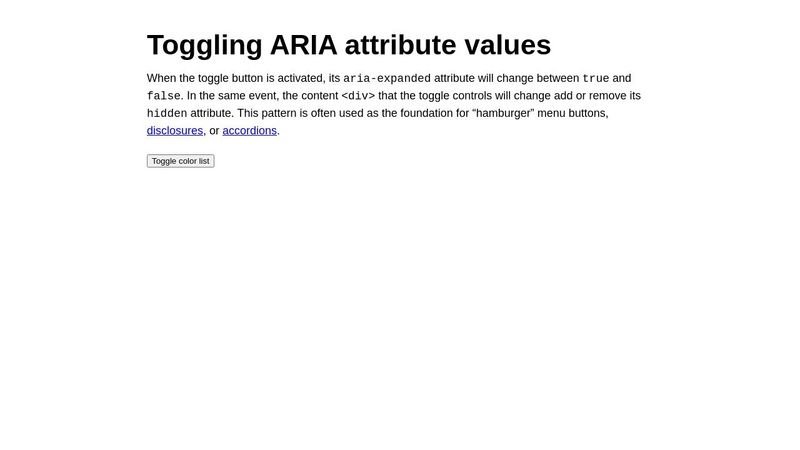 [A11y] Toggling ARIA attribute values