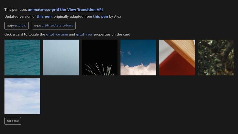 Animate CSS Grid with View Transitions (now with expanding squares!)