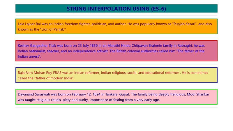 string interpolation(es-6)