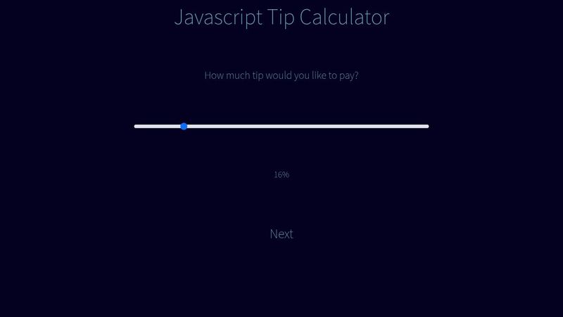 Javascript Tip Calculator