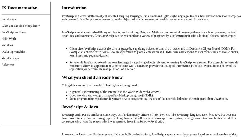 fCC - JS Technical Documentation