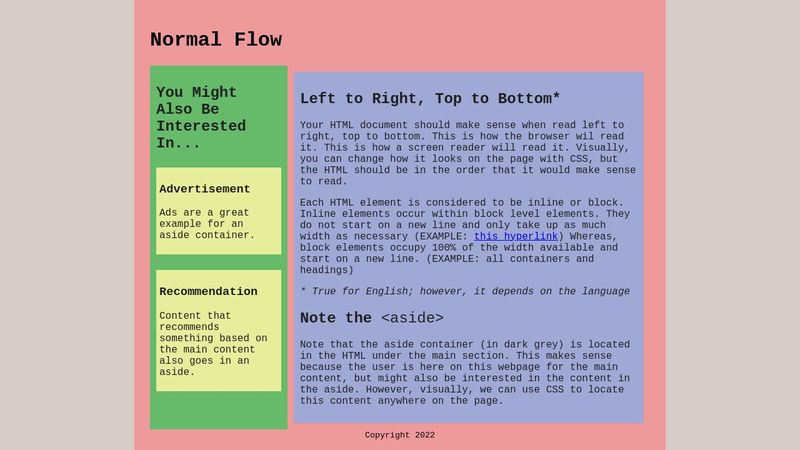 ACTIVITY // BASIC CSS & HTML NORMAL FLOW