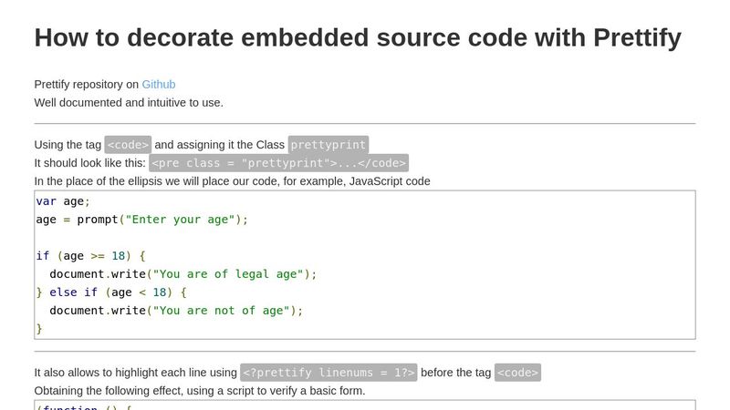 Embedded source code decoration