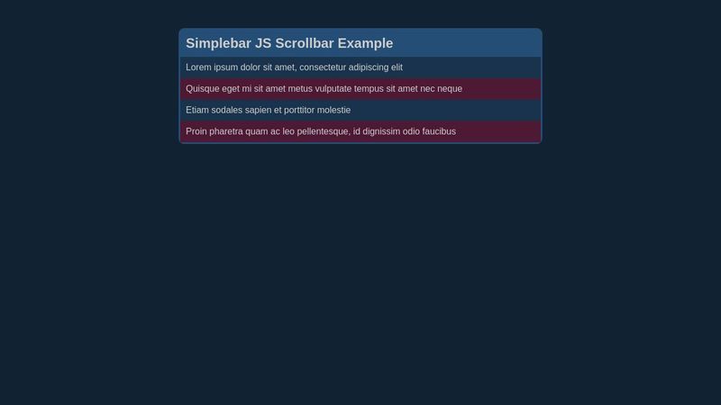 Simplebar JS Scrollbar Example