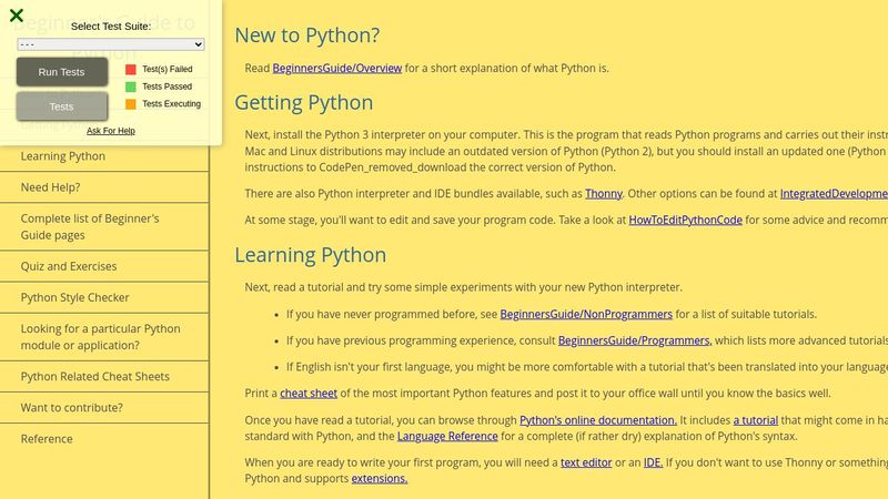 python beginner's documentation
