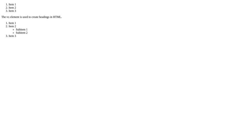 Nested elements HTML