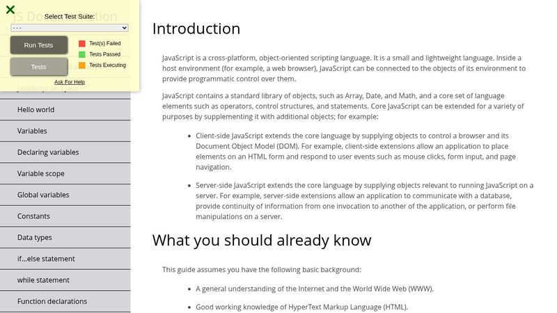 JS Documentation Page