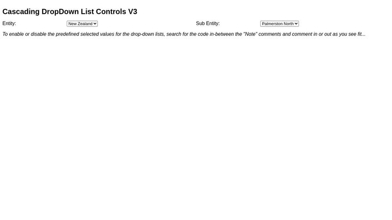 Cascading DropDown List Controls V3