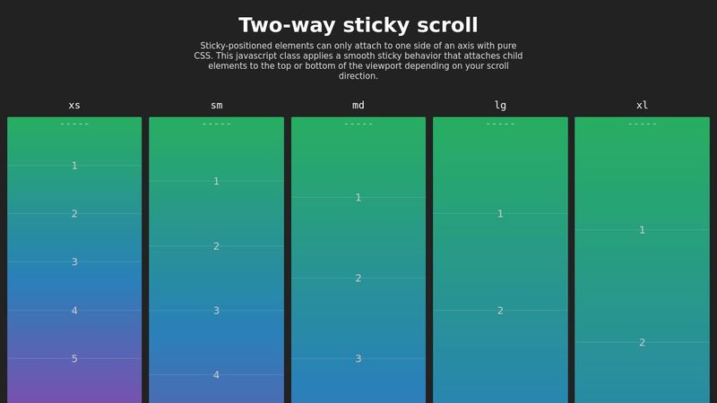 Two-way sticky scrolling