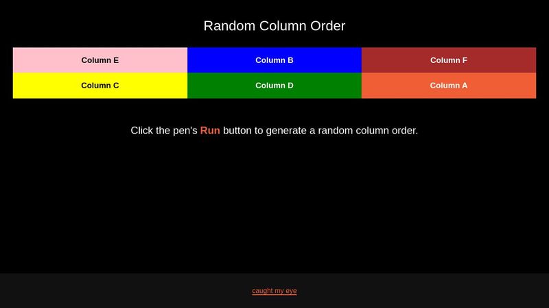 Random Column Order using CSS and JS