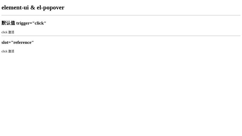 element-ui & el-popover demo