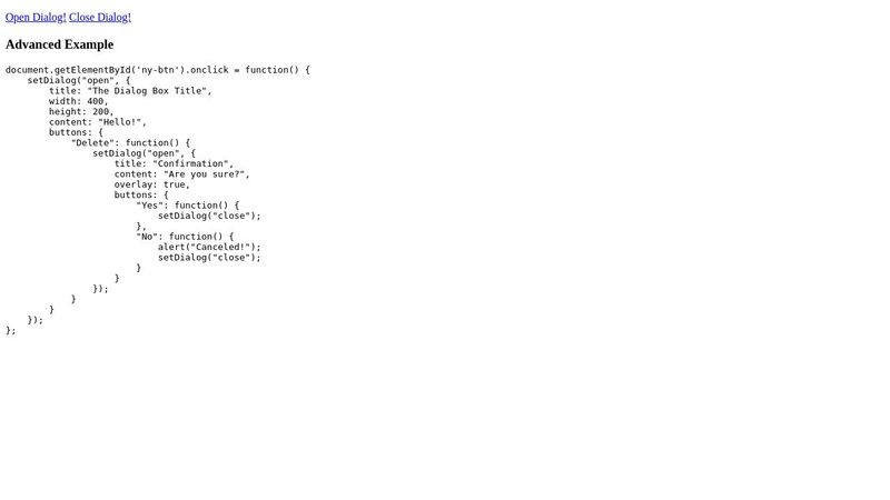 Pure JavaScript Draggable Dialog Box