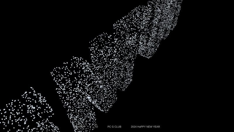 Three Particle Morphing Text