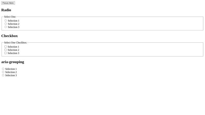 Required Radio/Checkbox groupings