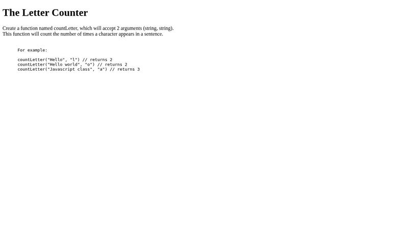 04 - The Letter Counter