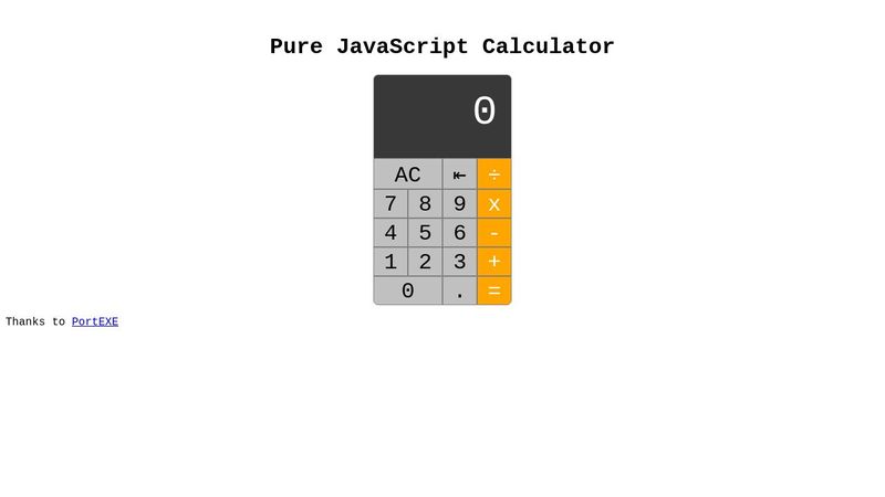 Pure Javascript Calculator