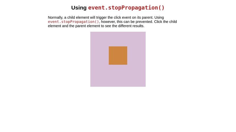 Using event.stopPropagation()