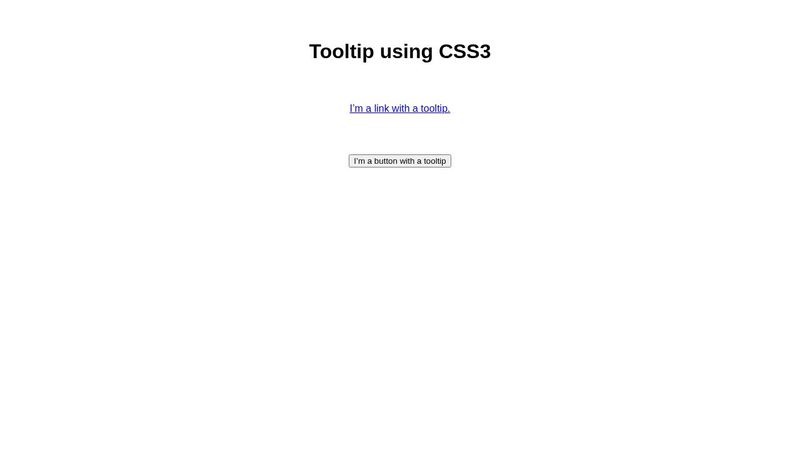 Tooltip using CSS3