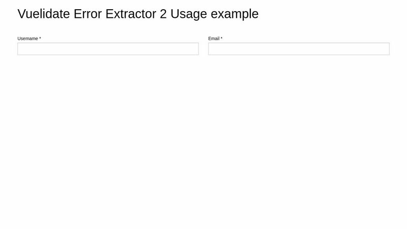 Vuelidate Error extractor Usage Example