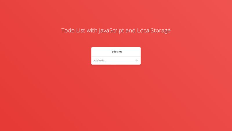 Todo List with JavaScript and LocalStorage