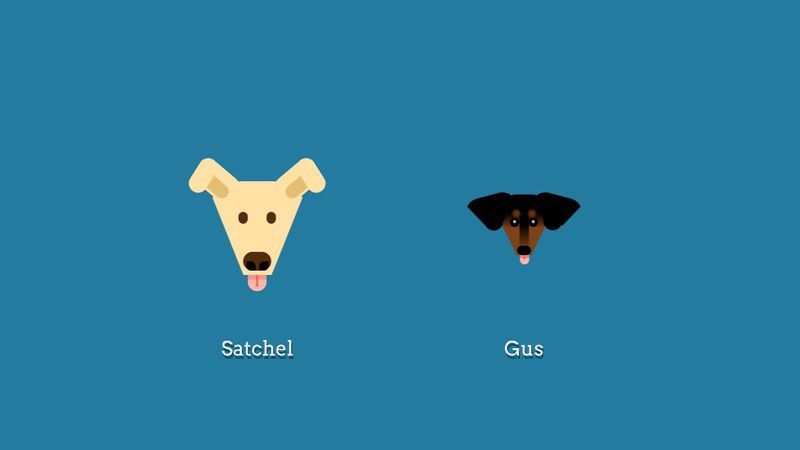 CSS dog doodle: Satchel and Gus