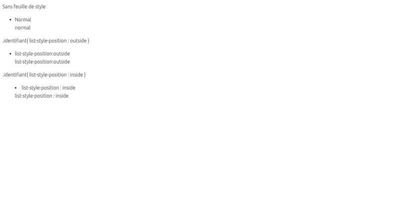 list-style-position CSS exemple de code | ZONE CSS