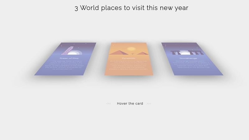 World Places (CSS 3d hover)